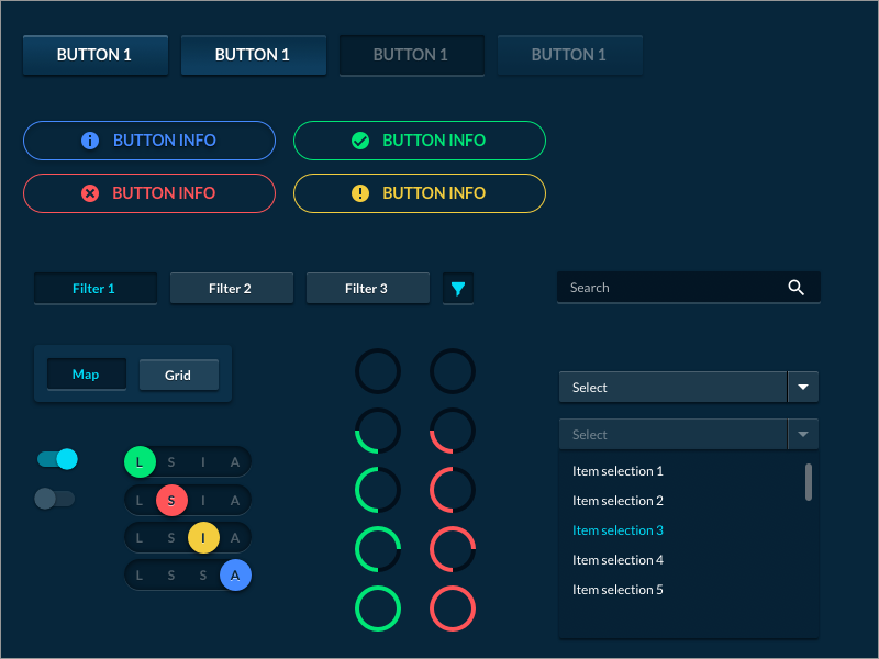 Exploring dark UI by Juliana Martinhago on Dribbble