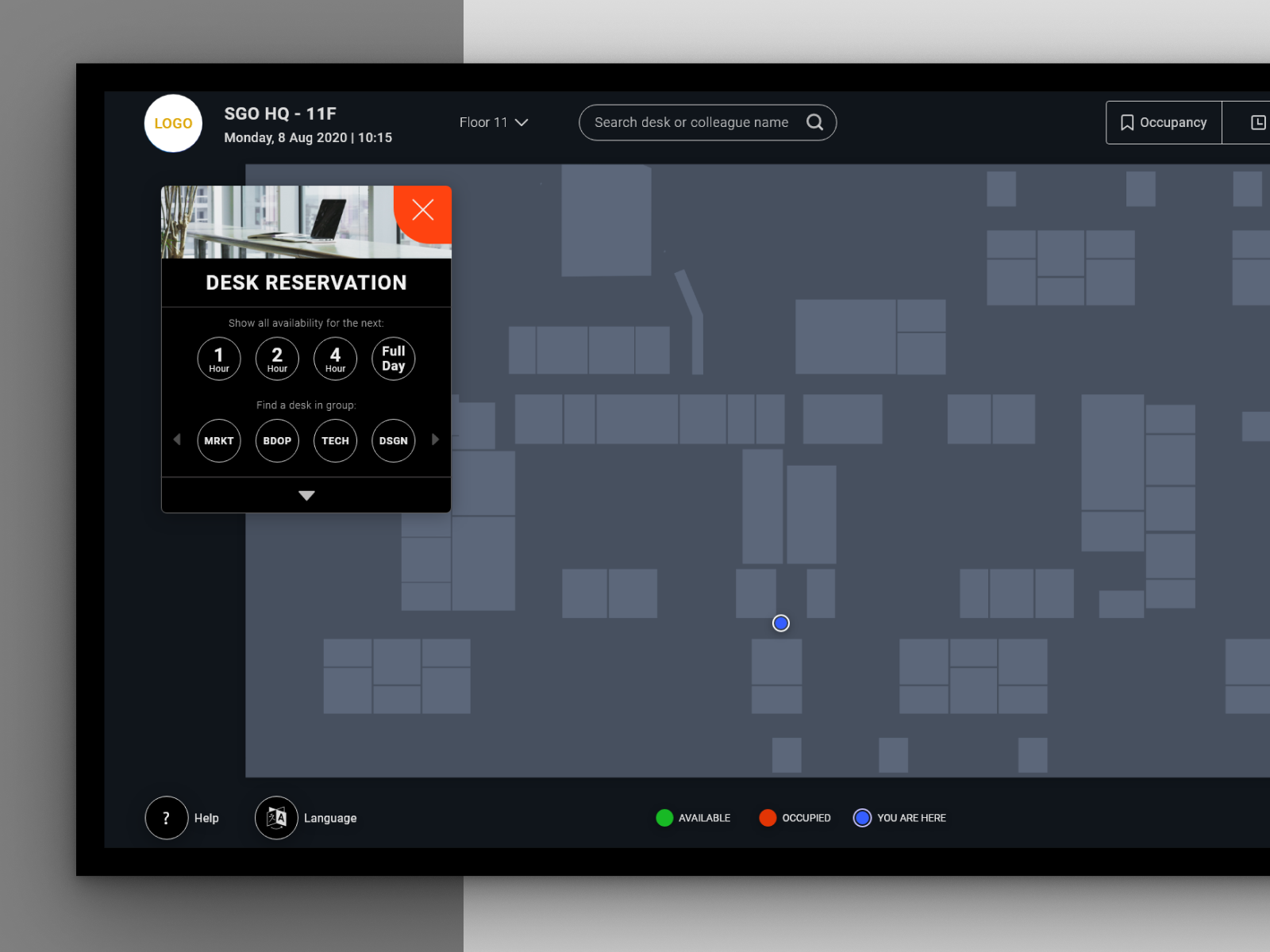 Dock - Room and Desk Booking Kiosk by Nas on Dribbble