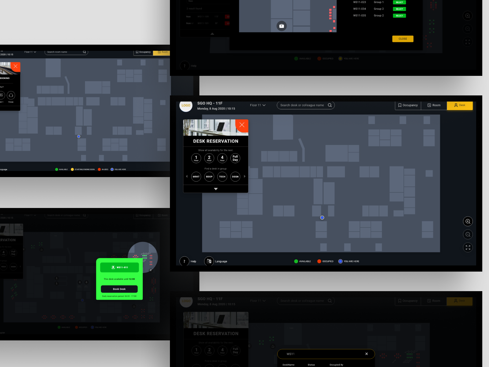 Dock - Room and Desk Booking Kiosk by Nas on Dribbble