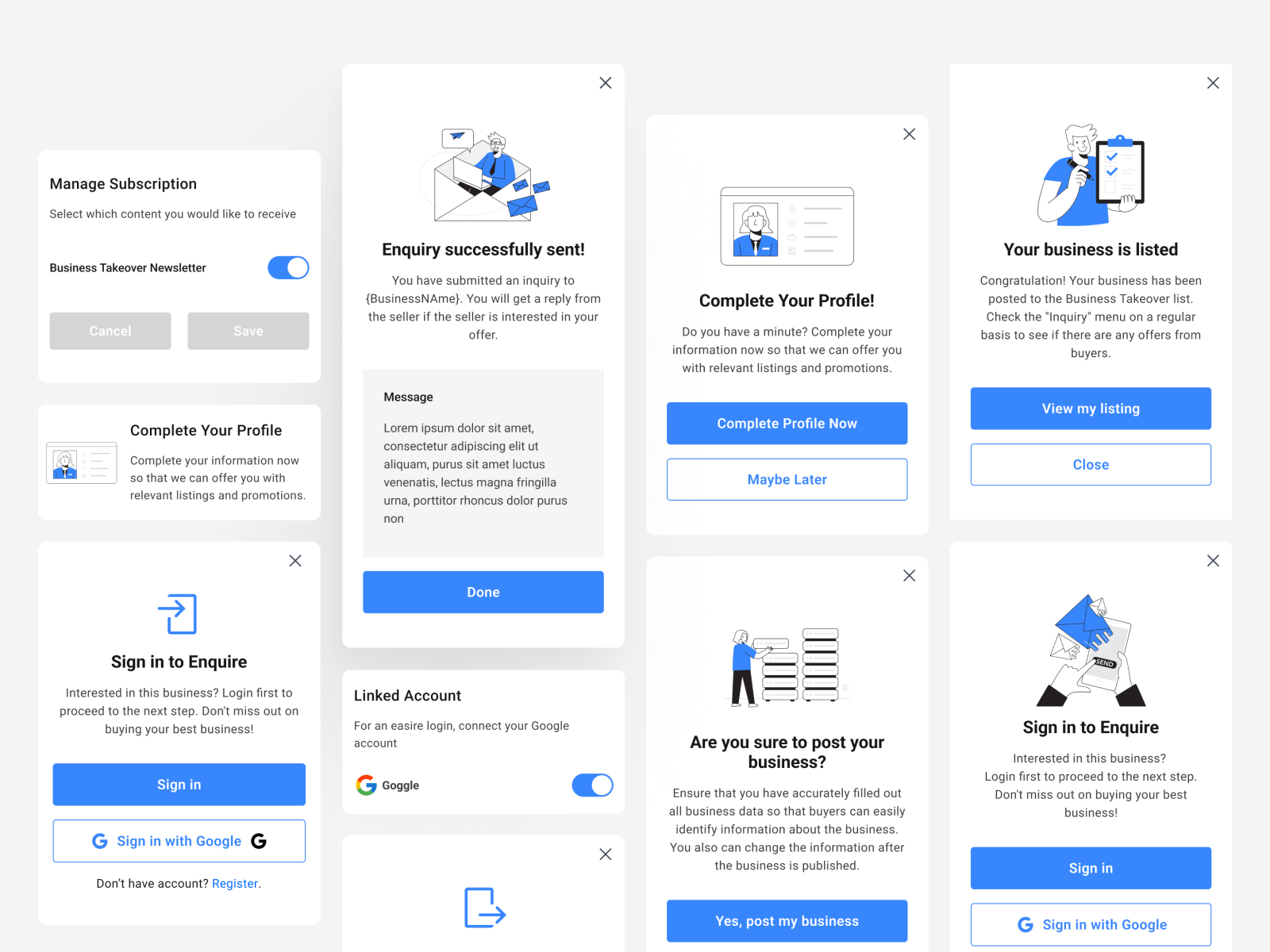 Popup Modal Collection by Nas on Dribbble