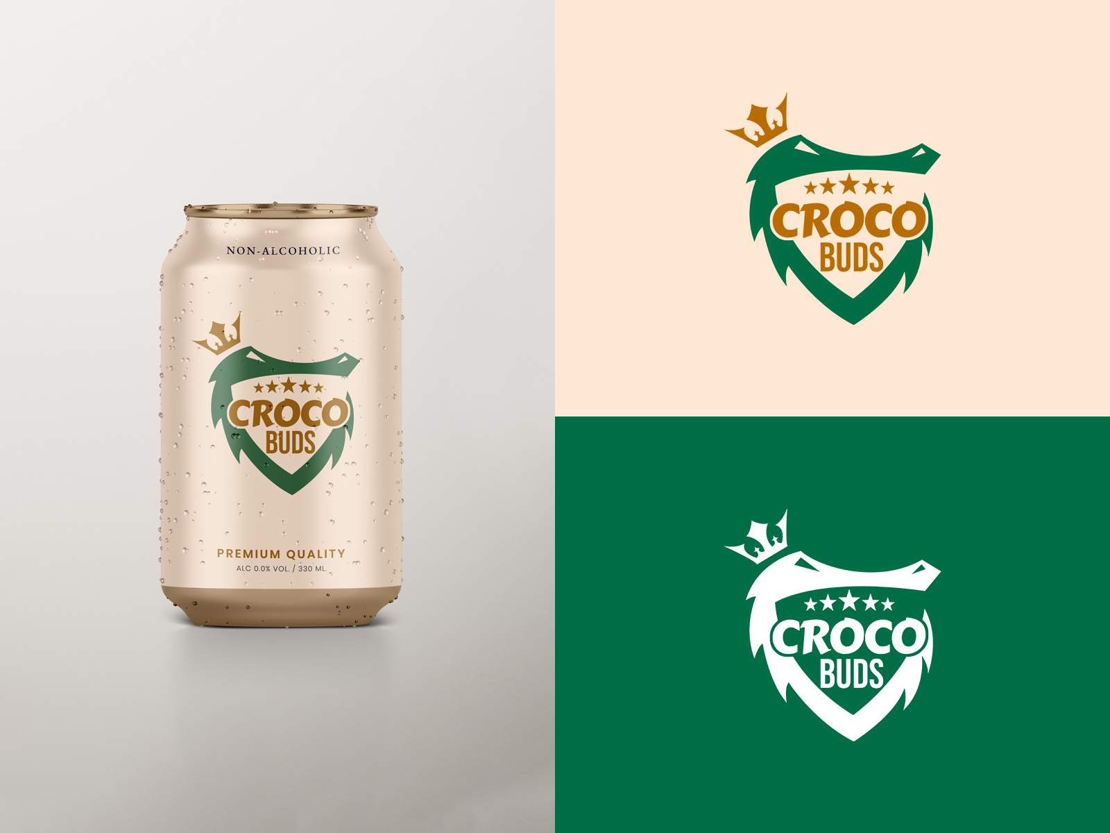 Croco Buds beverage logo design by Ali Shirvani on Dribbble