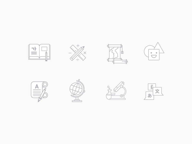 Subject Icons for School education app | Optimist Hunter