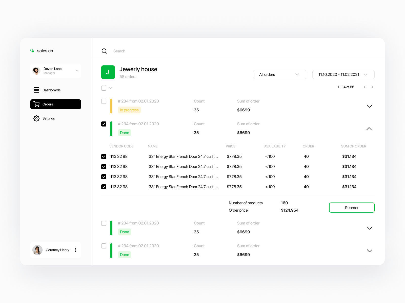Dashboard - Orders list by Anna Ovcharenko 🇺🇦 on Dribbble