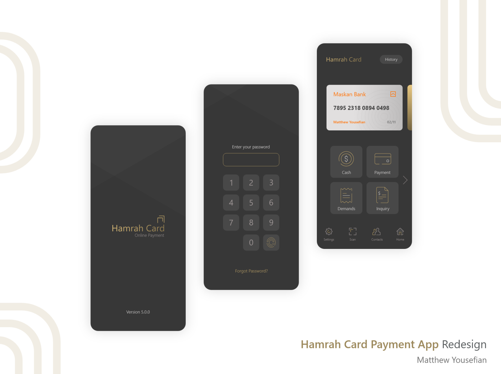 Hamrah Card Payment App by Matthew Yousefian on Dribbble