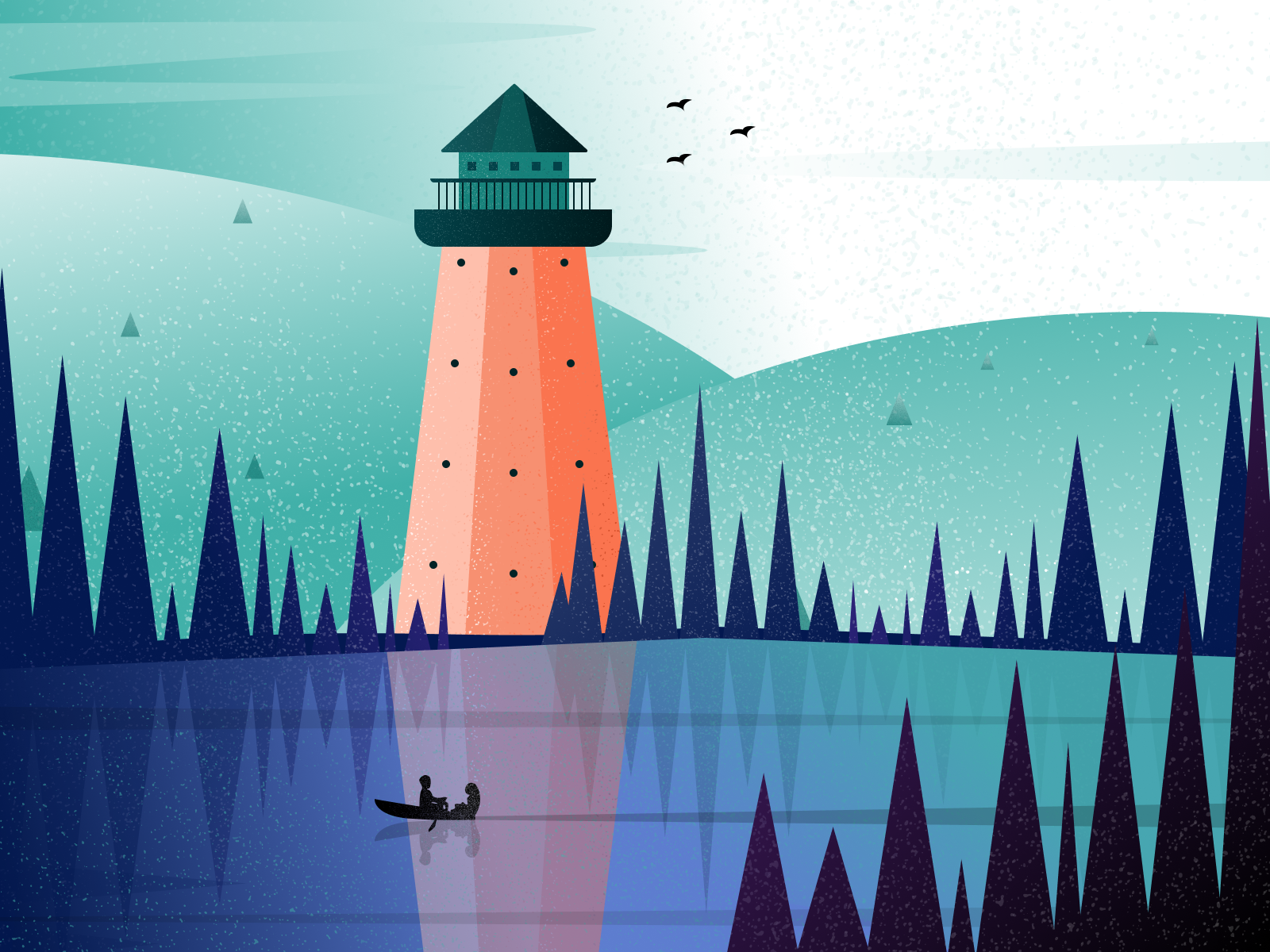 Lighthouse Boat Ride by Kovalev Design on Dribbble