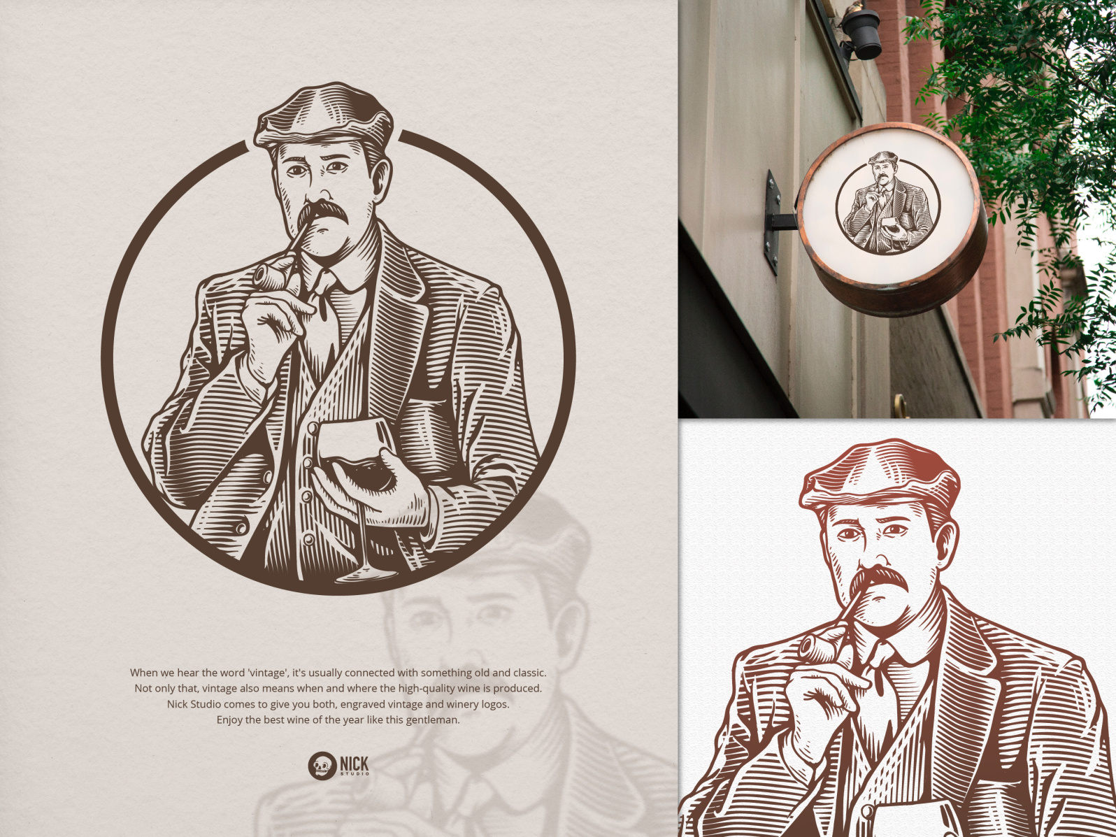 Engraved Vintage Logo by Nick Studio on Dribbble
