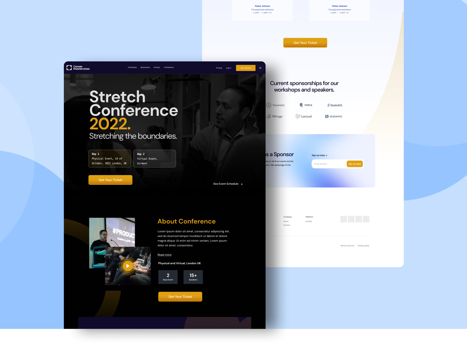Career Masterclass - Conference Landing Page by kazeem onafuwa on Dribbble