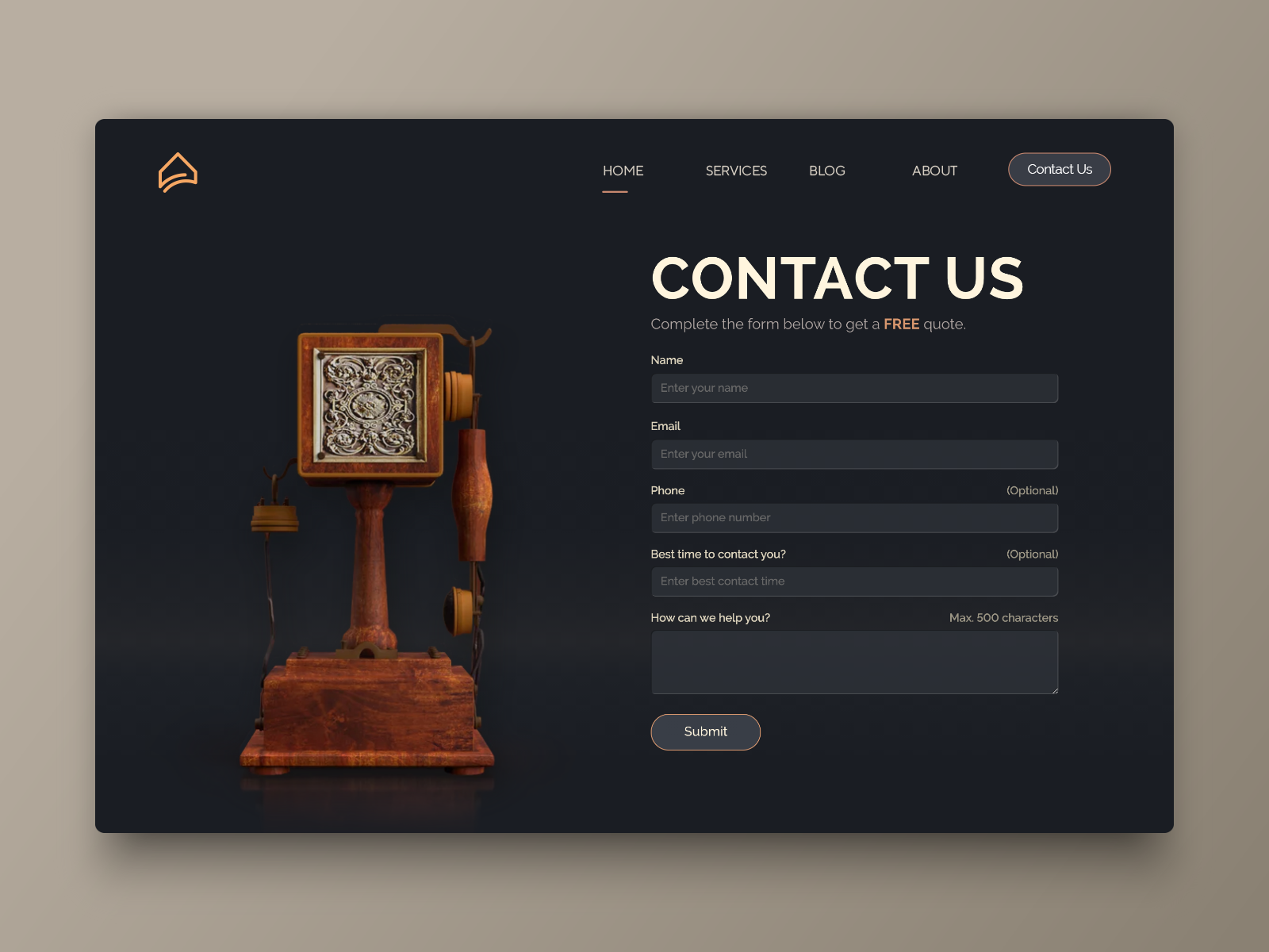 Dark Mode Contact Form by Nolan Rosen on Dribbble