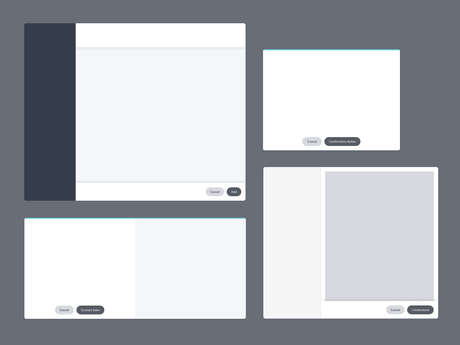 Modal Dialog Variations by Design Team Frontify for Frontify on Dribbble