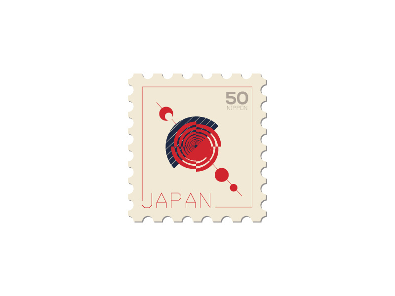 Postage Stamp Design_JAPAN by Gunes Ozcan on Dribbble