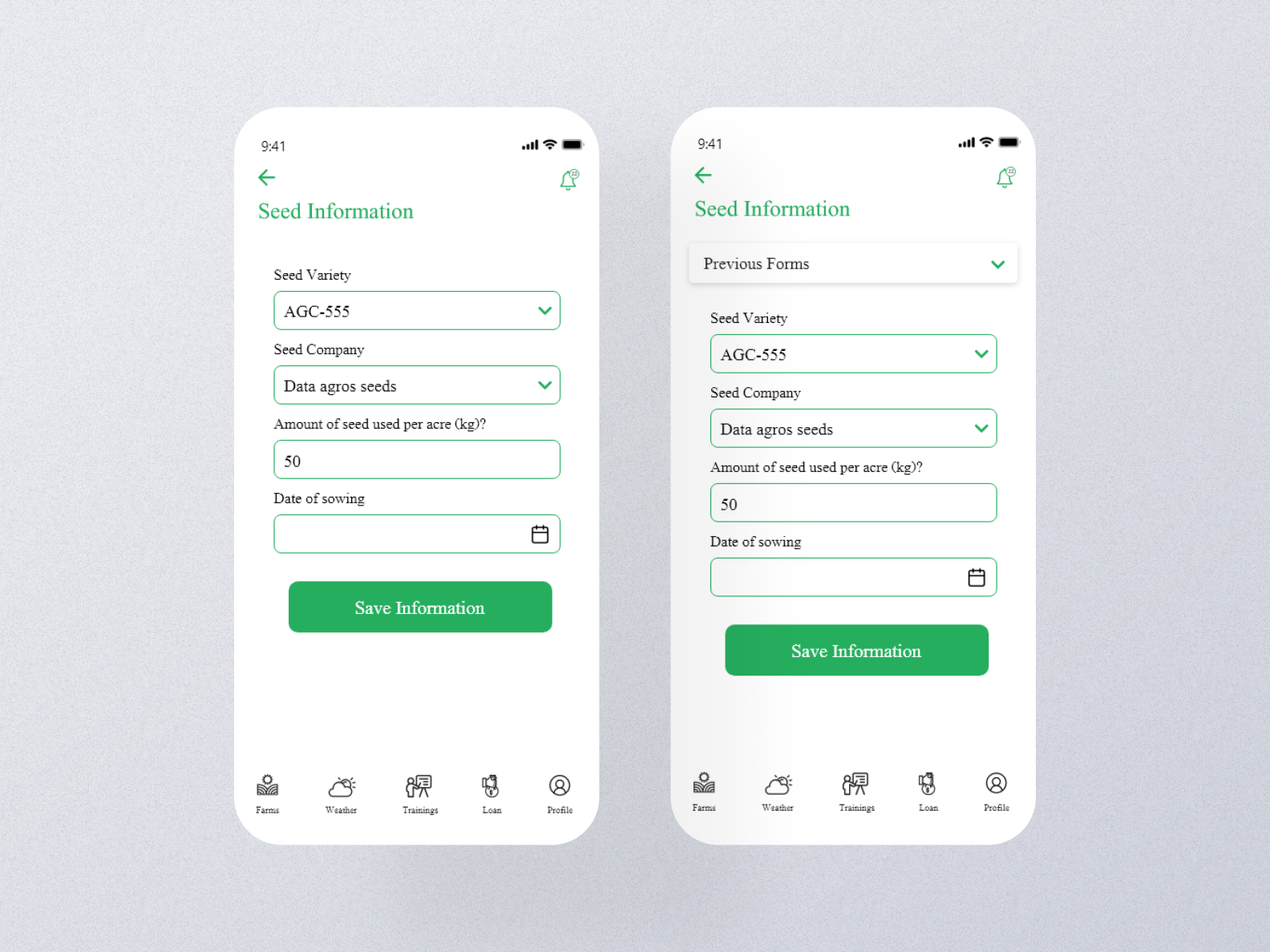 Infarmer App - Seed Information by Taimoor Nasir on Dribbble
