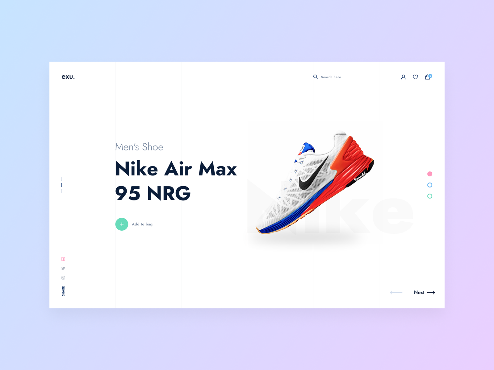 Exu. Shoe Website Header Concept by Moshiur Rahman on Dribbble
