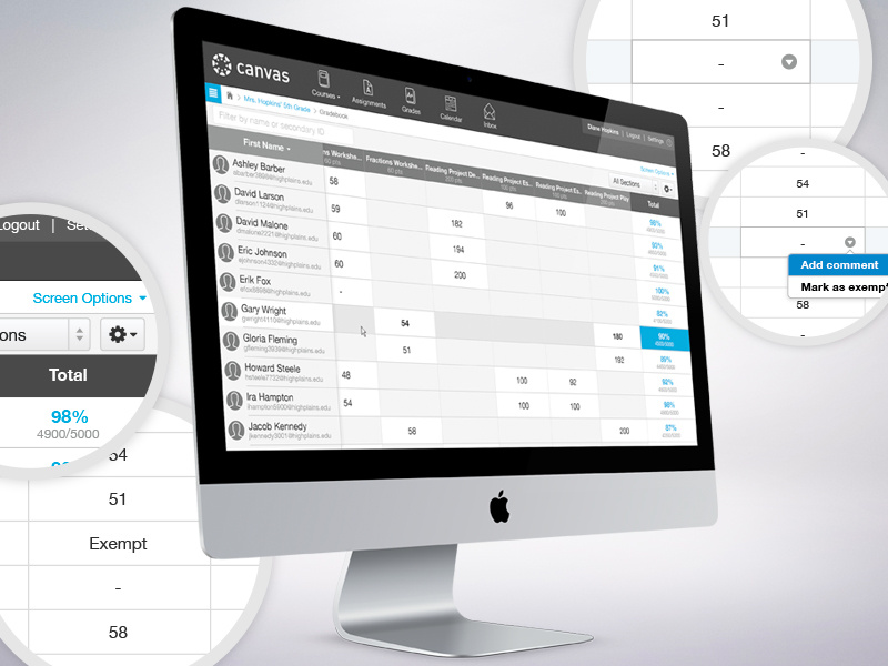 Canvas Gradebook Concept by Colton James Wiscombe on Dribbble