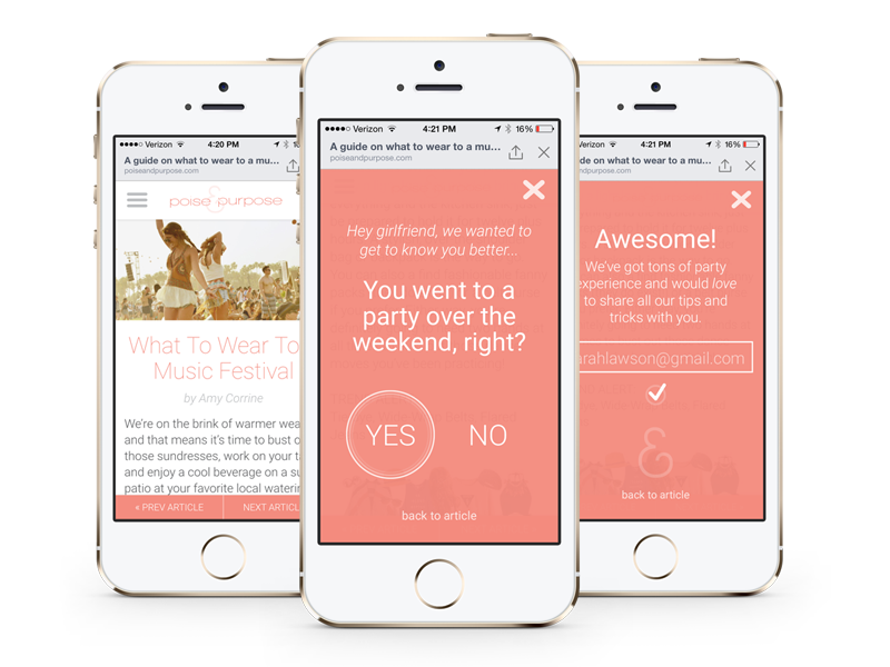 Poise & Purpose Mobile Subscribe by Colton James Wiscombe on Dribbble