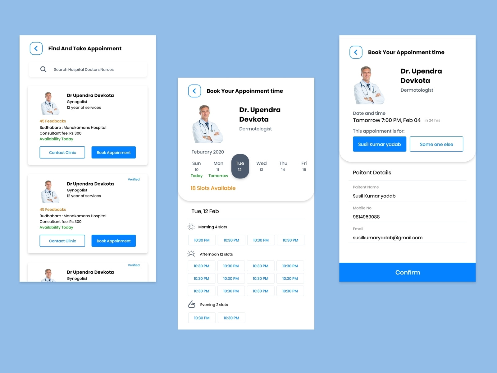 Doctor Appoinment App Designs by Milan Shrestha on Dribbble