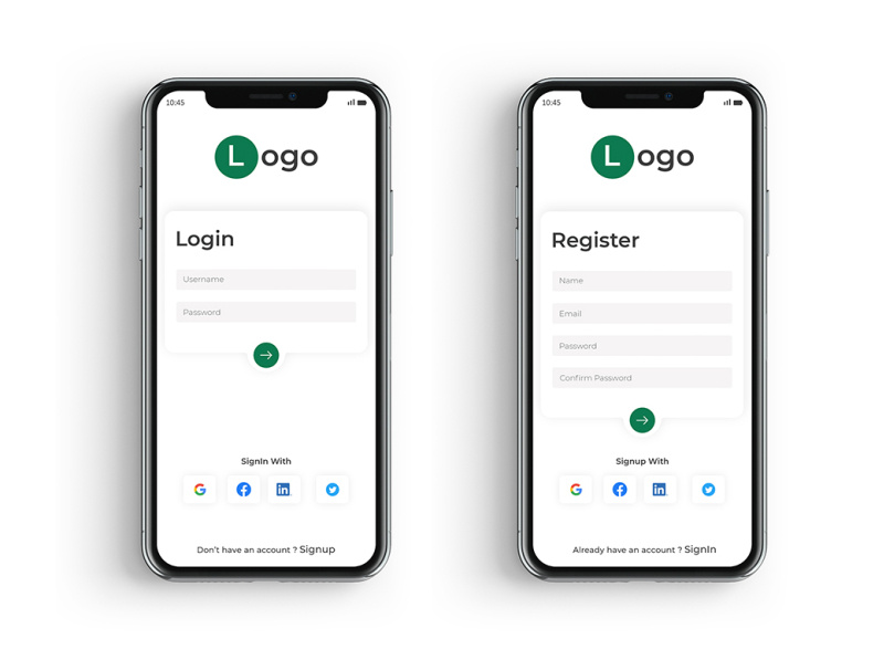 Mobile app Login & Register uI design by Gokul Tajpara on Dribbble
