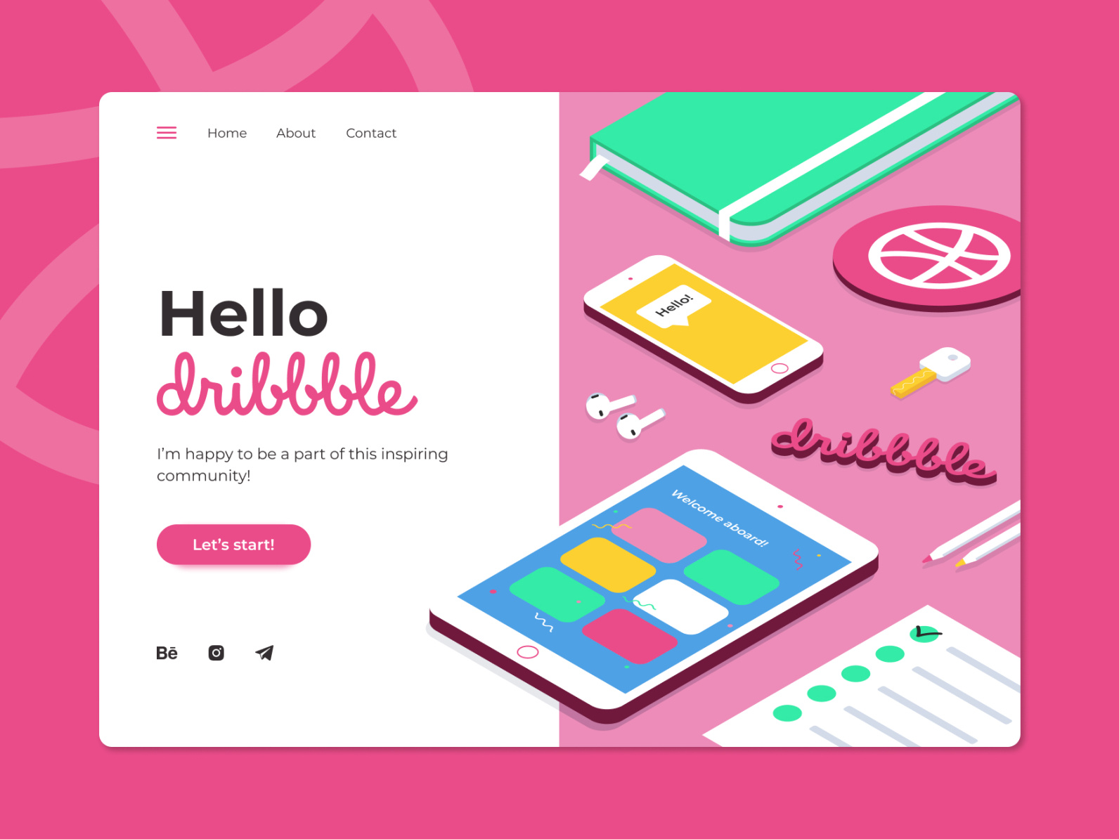 Hello dribbble! by Maria Kovganich on Dribbble