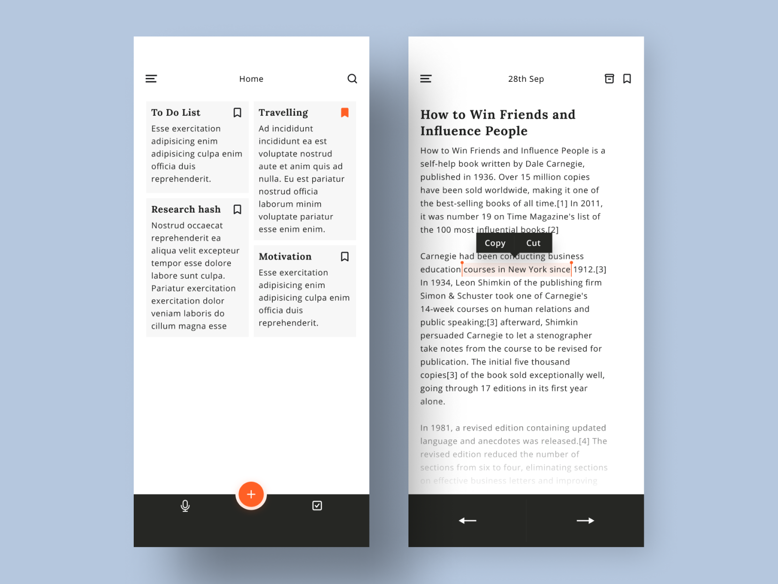 Note Taking App UI by Zunaid Aslam on Dribbble