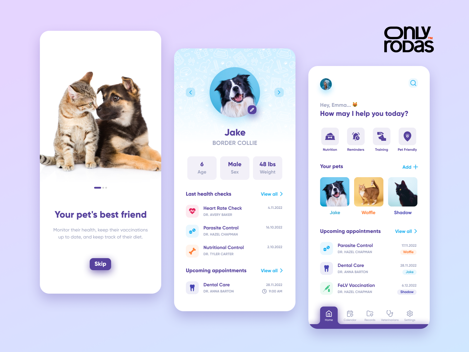 Pet App Concept by OnlyRodas™ on Dribbble