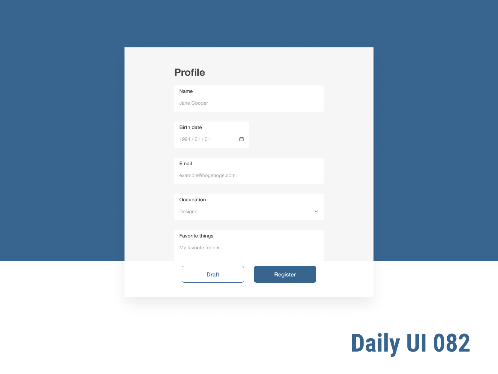 Daily UI 082 Form by Kakimaru on Dribbble