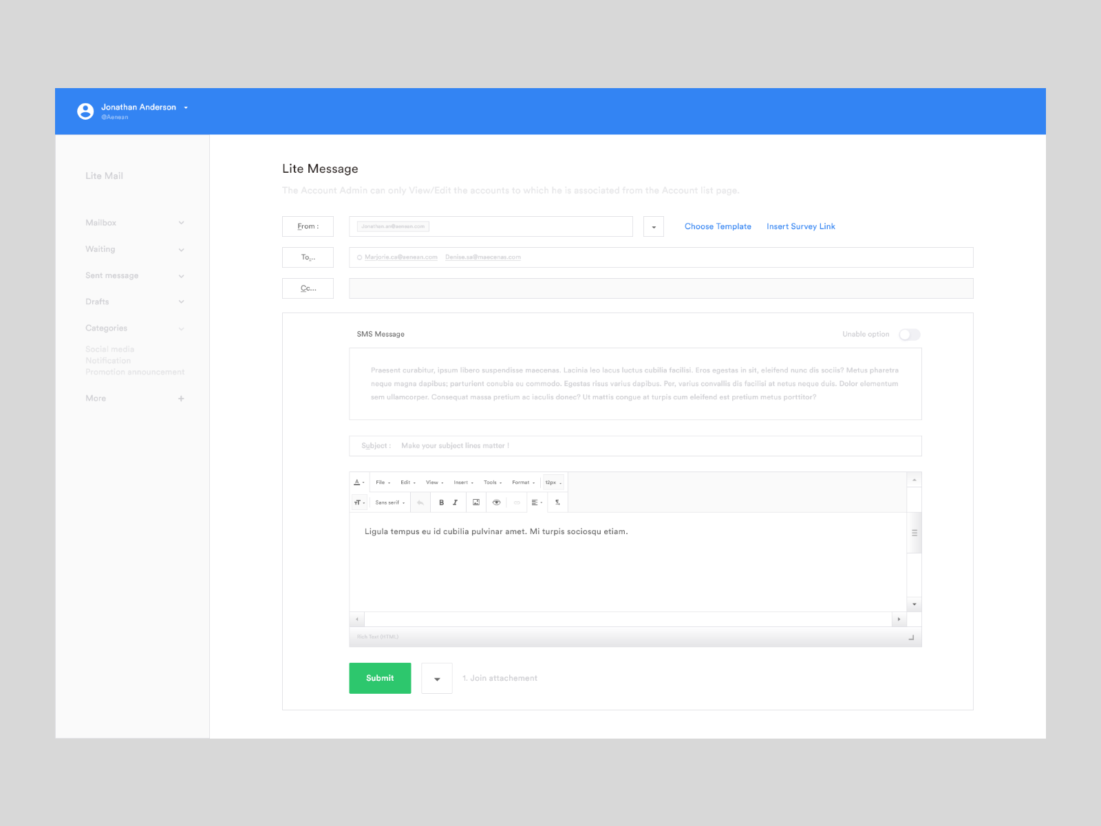 Message Outbox by Hani Hattou on Dribbble