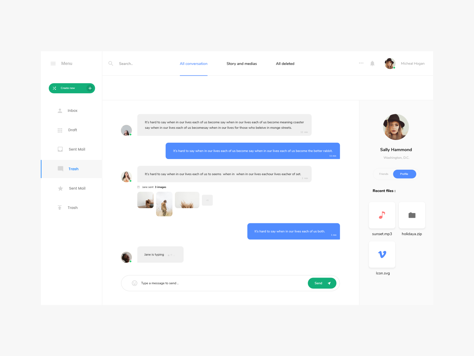 Chat window by Hani Hattou on Dribbble