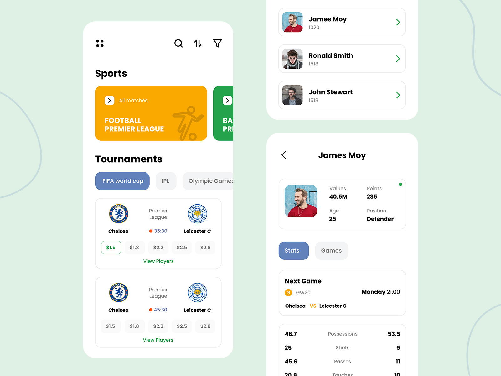 Sports Live Tournament App by Mehul Dhameliya on Dribbble
