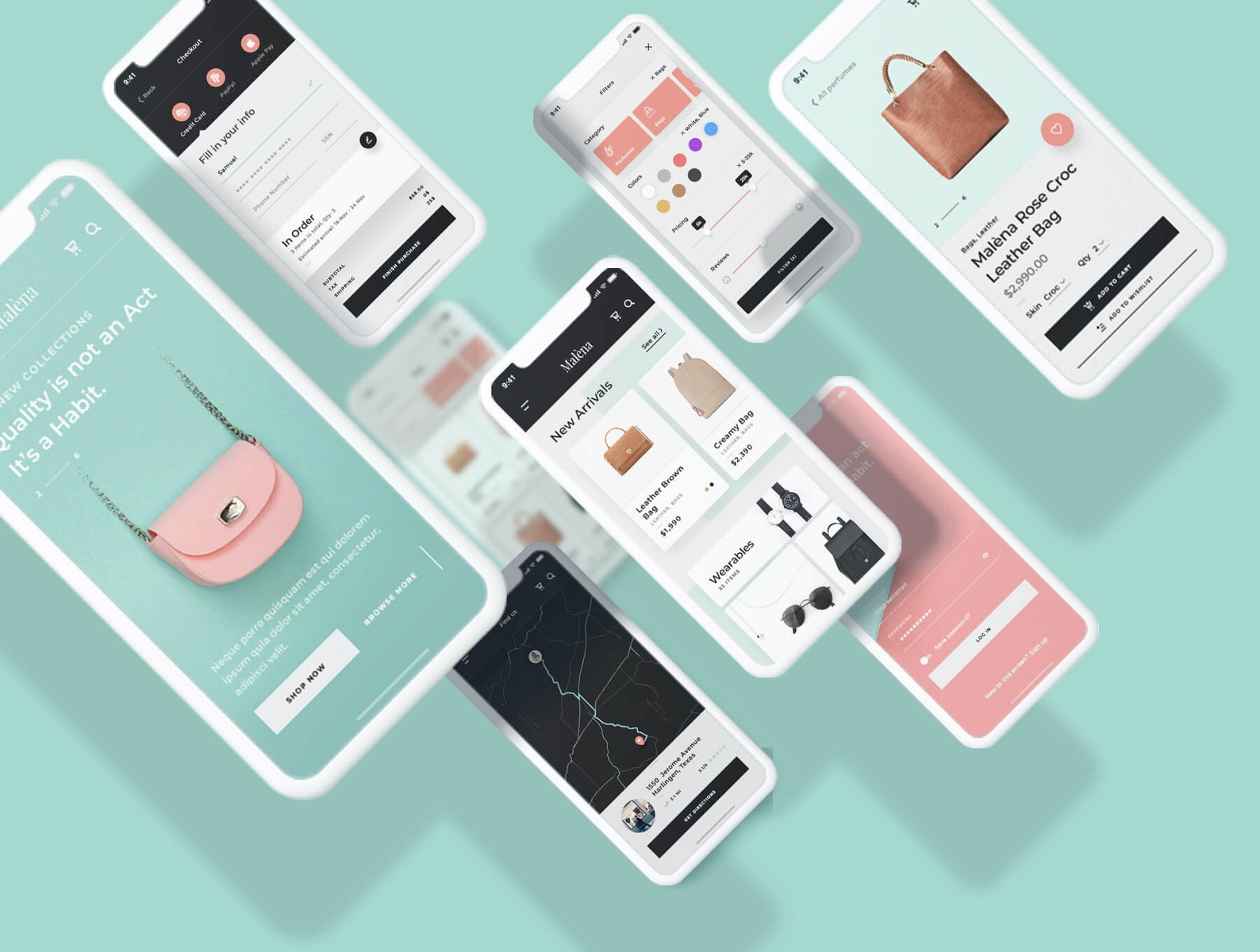 Malena - iOS Shopping App UI Kit by uiplaces on Dribbble