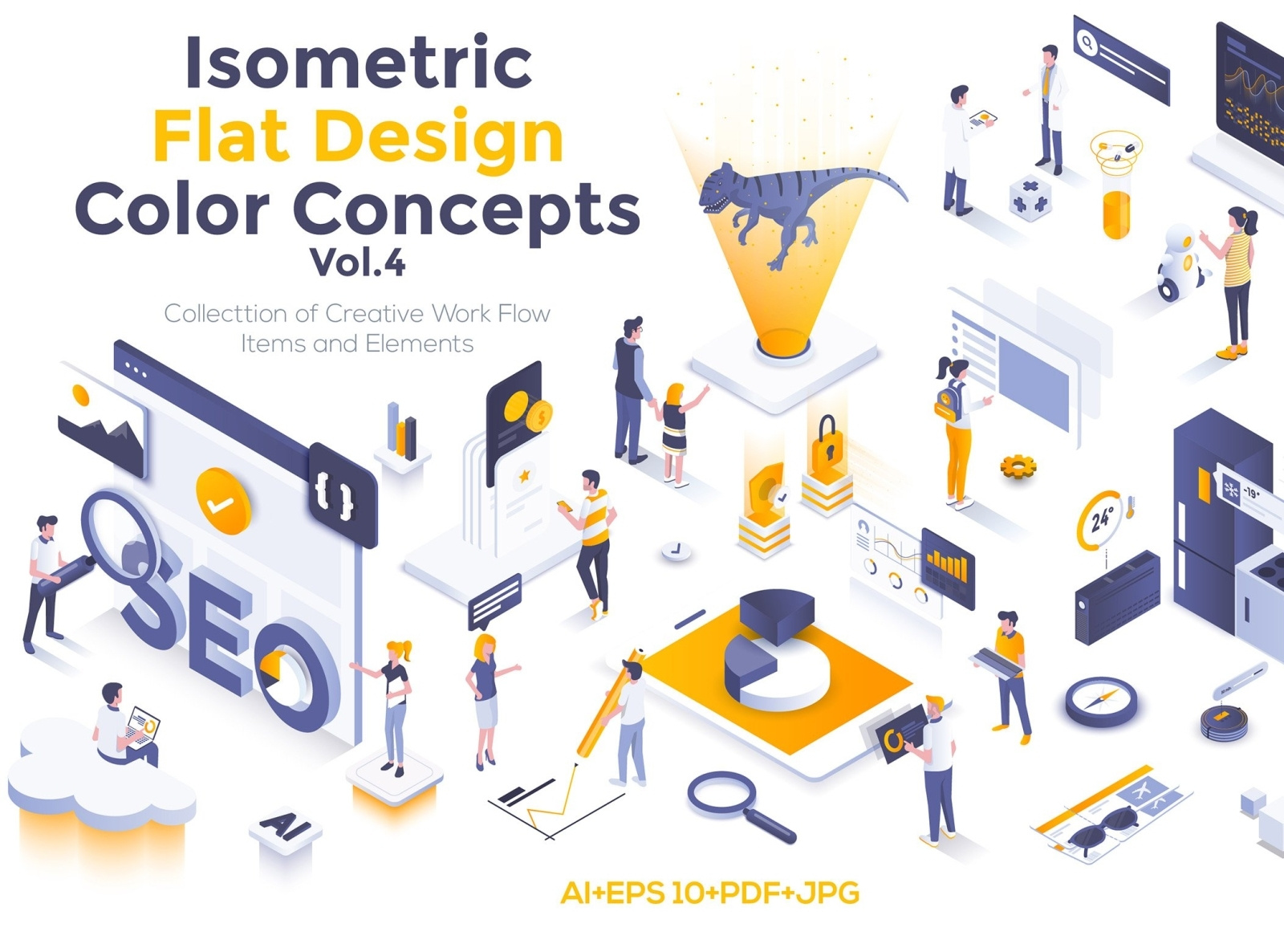Modern isometric illustration kit by uiplaces on Dribbble