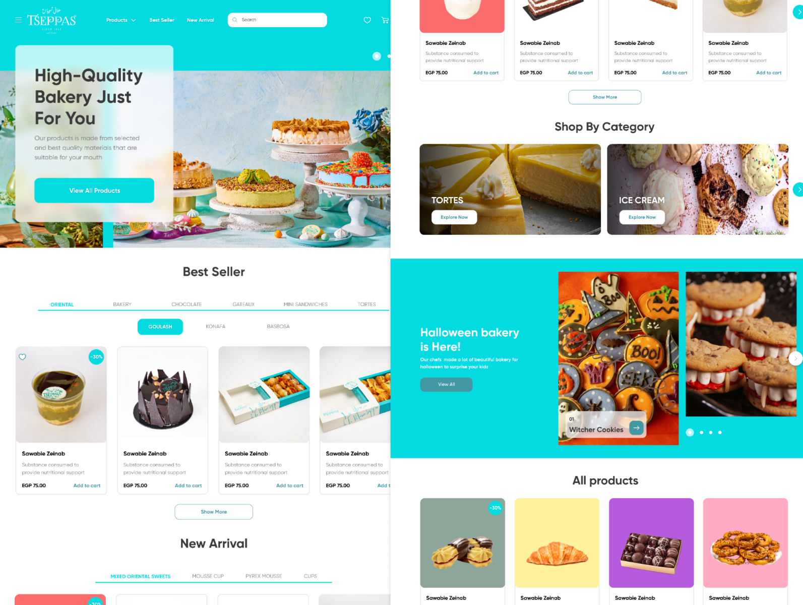 Tseppas Bakery Landing Page by Mostafa elnagar on Dribbble