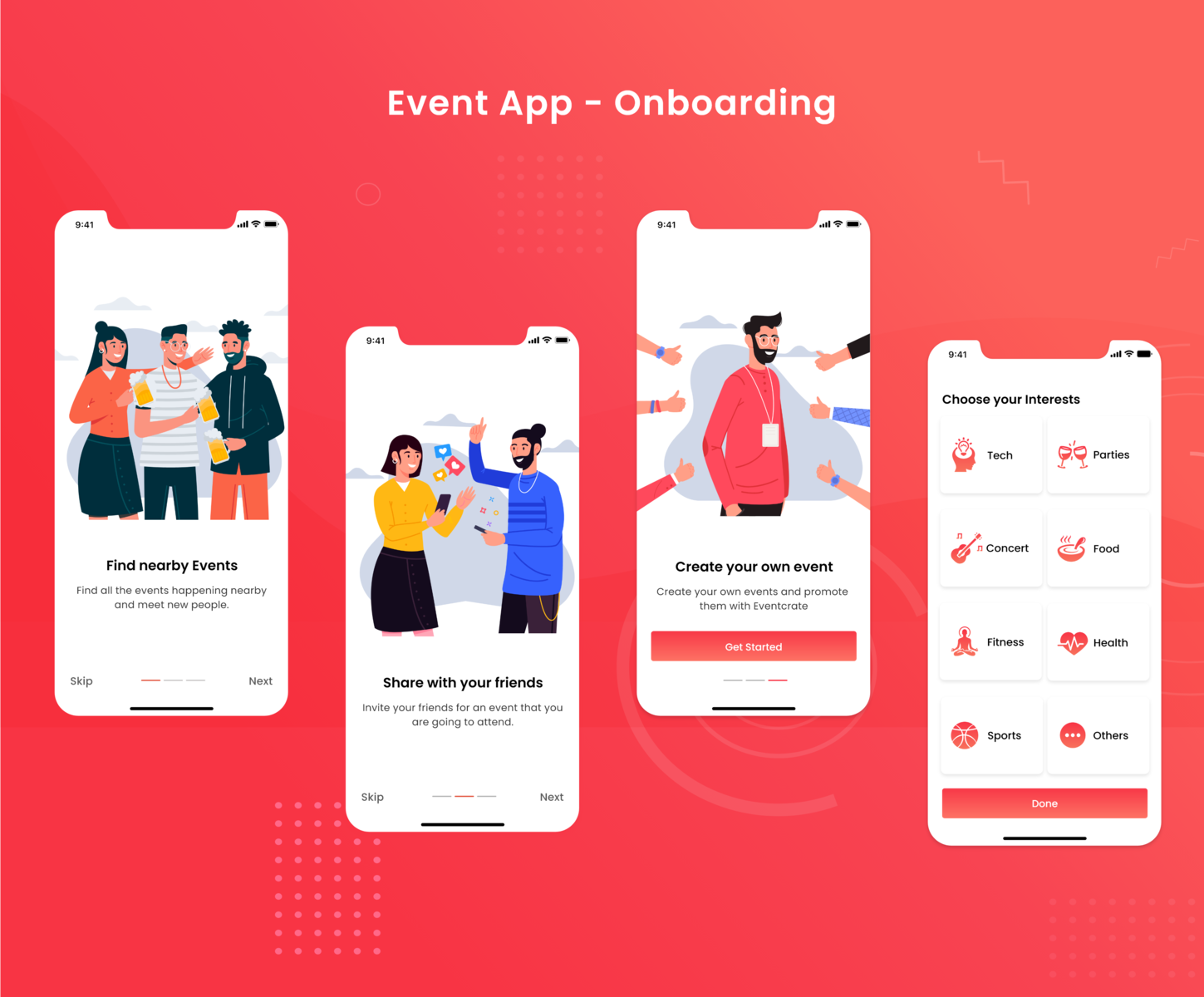 Event App - Onboarding Screens by Sudharsh Sundar on Dribbble