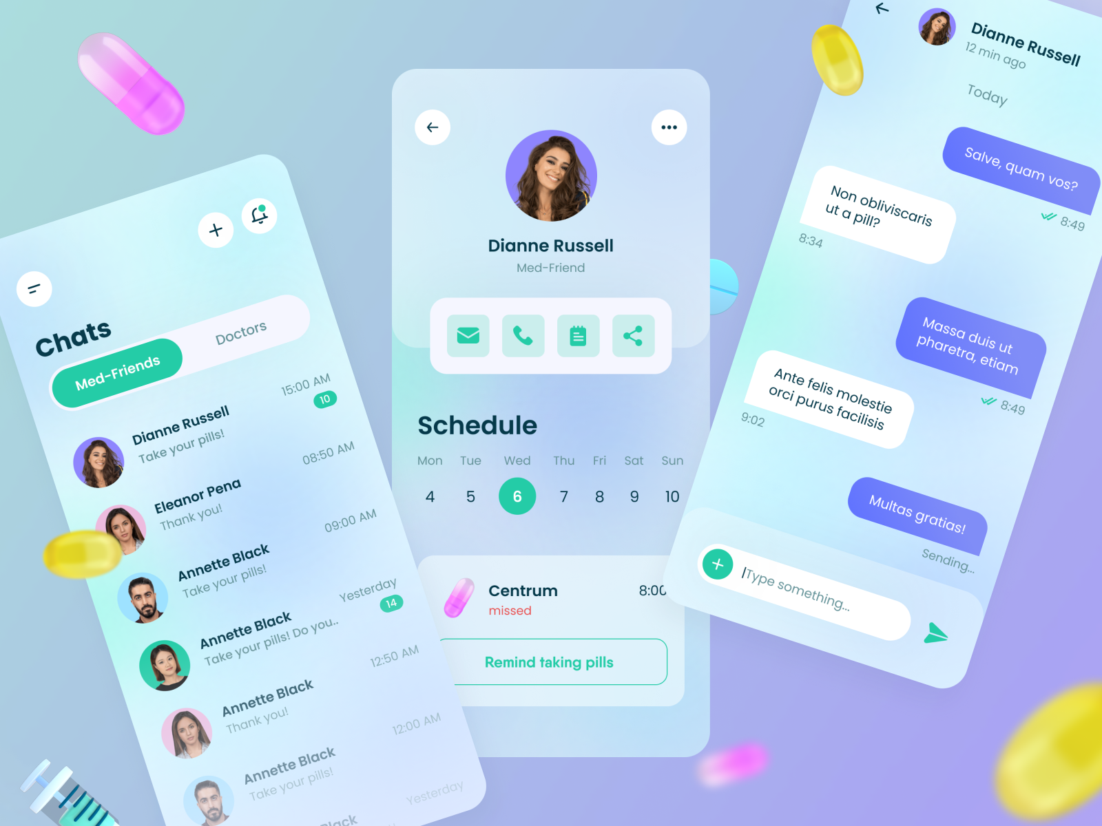 Communication with friends in the mobile app by Equal on Dribbble