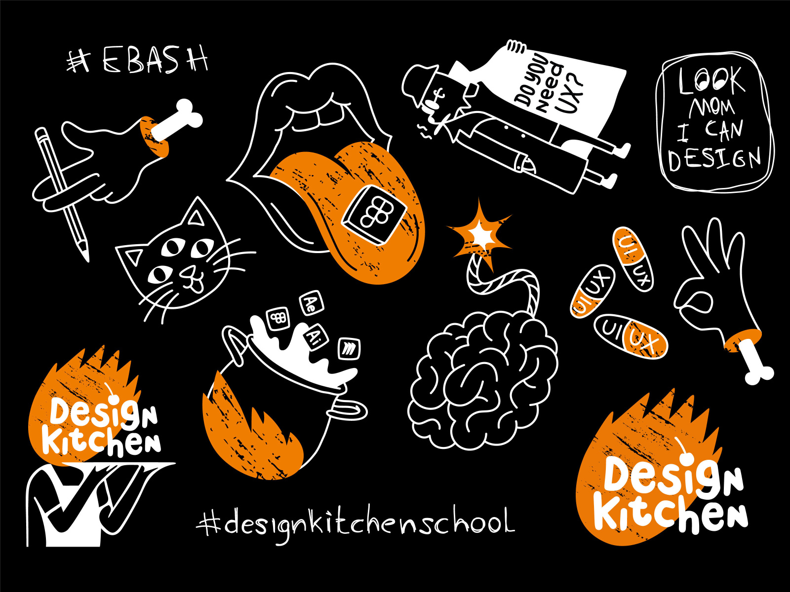 Stickers for Design Kitchen School by Equal on Dribbble