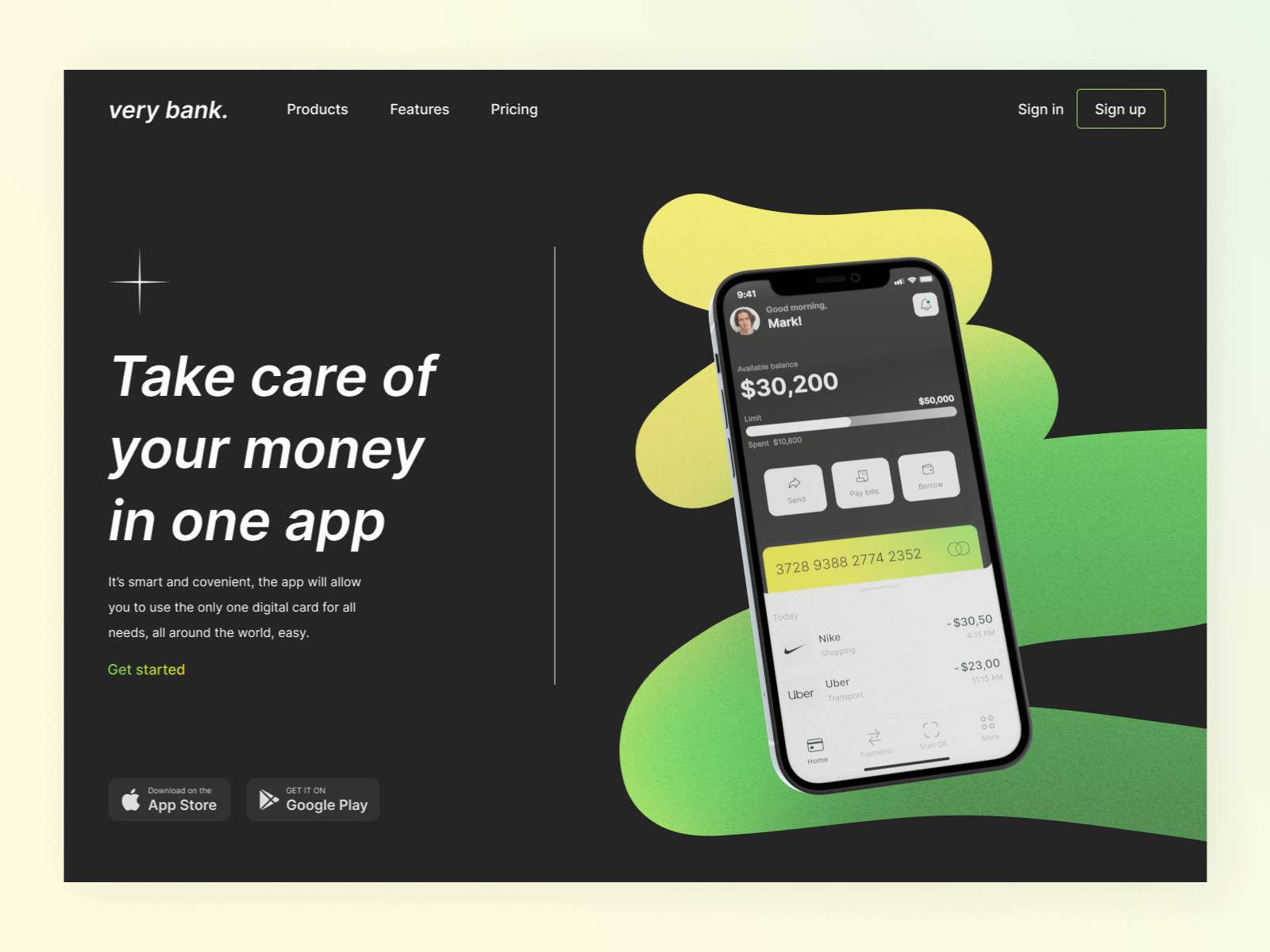 Mobile app promo landing page by Equal on Dribbble