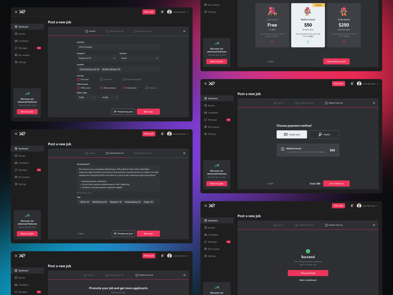 Recruiter side for job-seeking platform by Equal on Dribbble