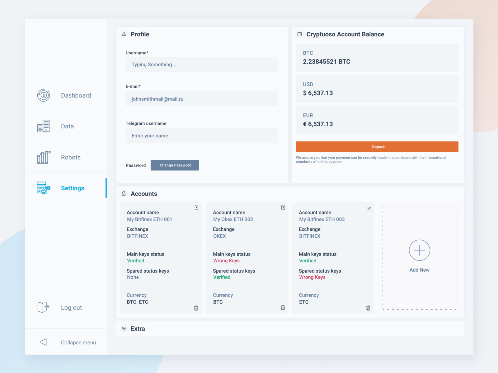 Light Theme Settings Page by whoIS on Dribbble