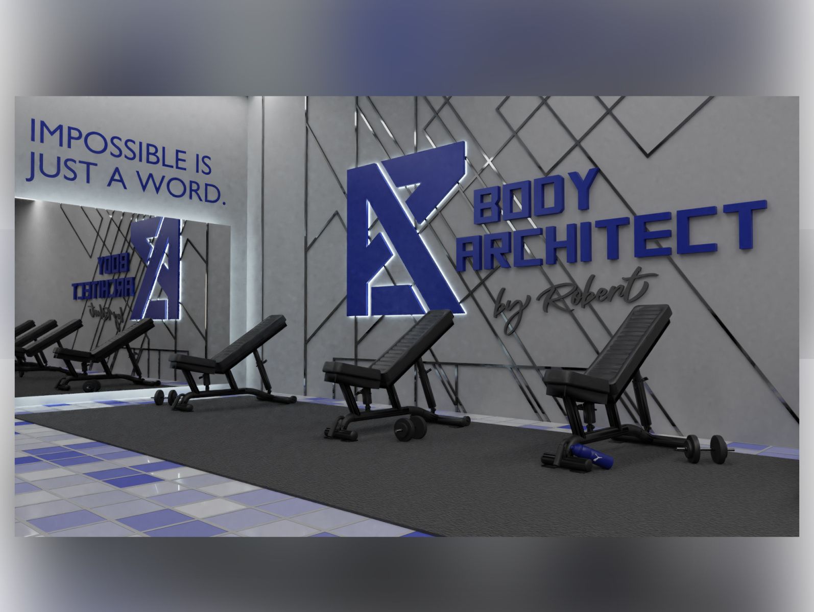 Body Architect, 3D branded gym concept by Cris Varzaru on Dribbble