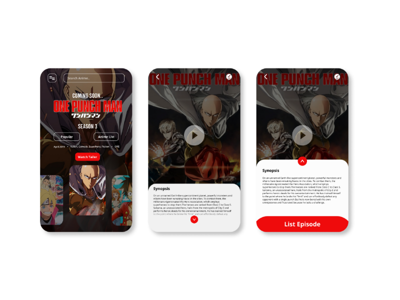Anime UI App by Muhammmad Adhitya Nurachman on Dribbble