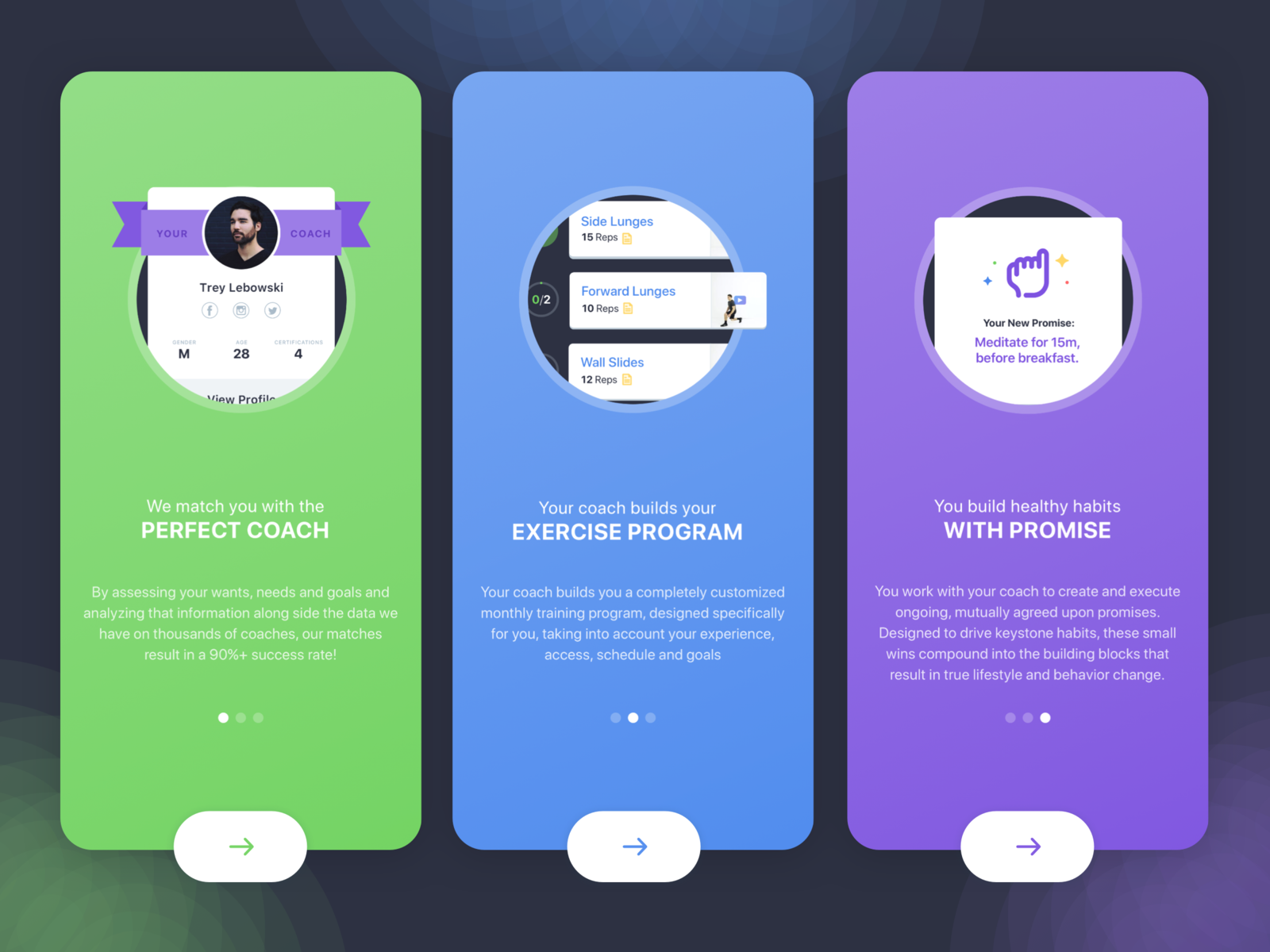 Intro slides / Ladder by Mitchell Fox for Shapeshift on Dribbble