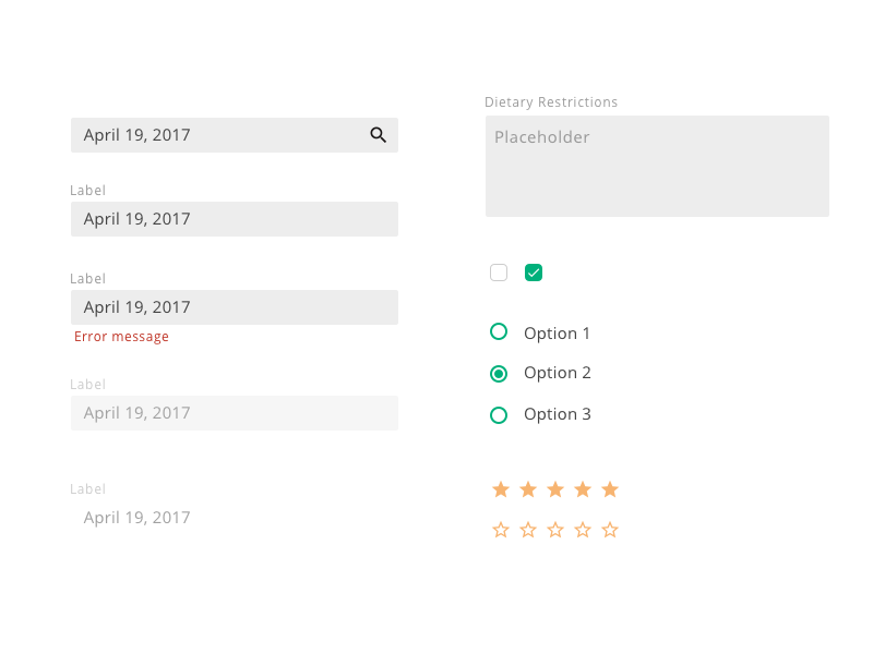 Input forms by Justin Lee on Dribbble