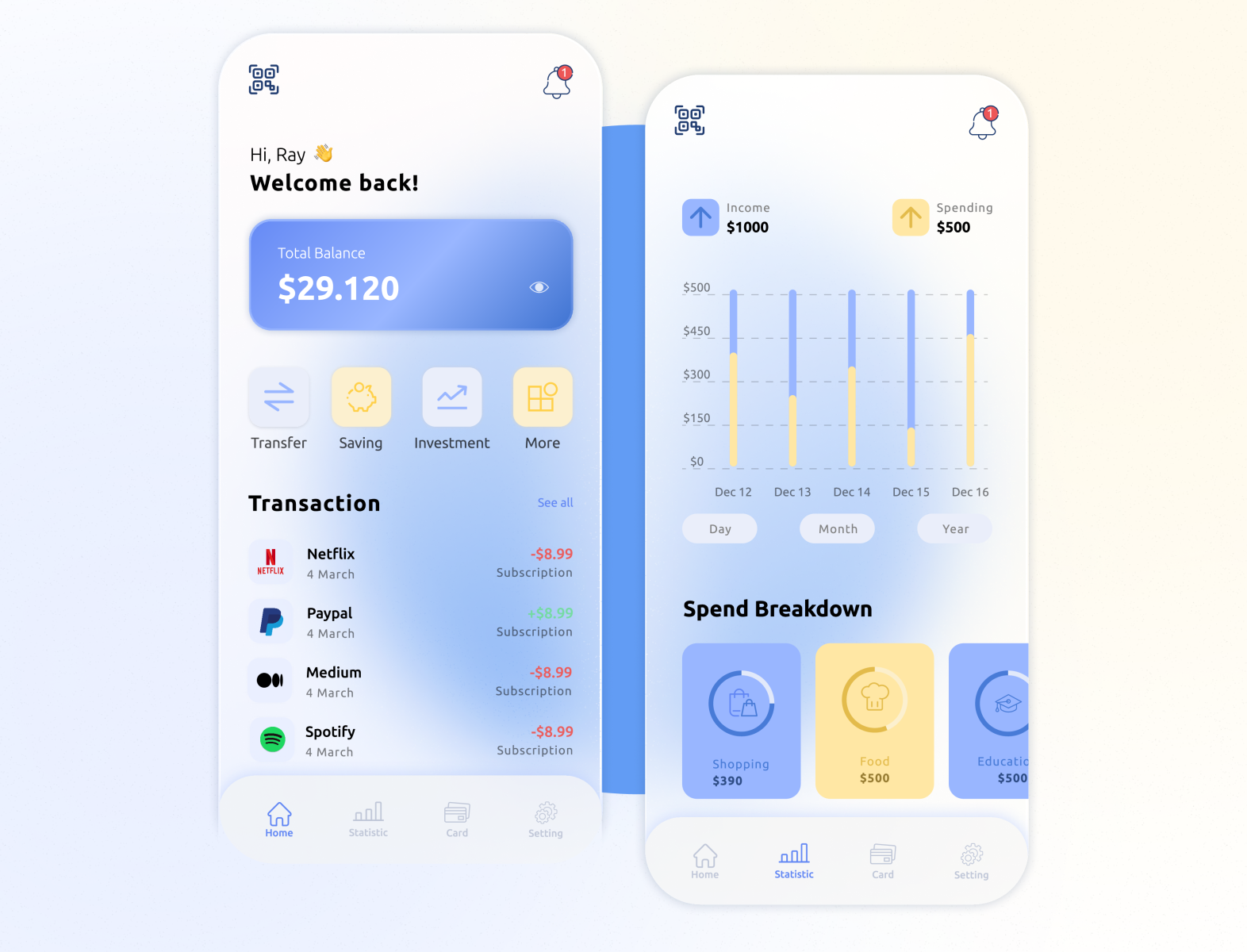 Mobile Banking App Interface by Nguyễn Mạnh on Dribbble