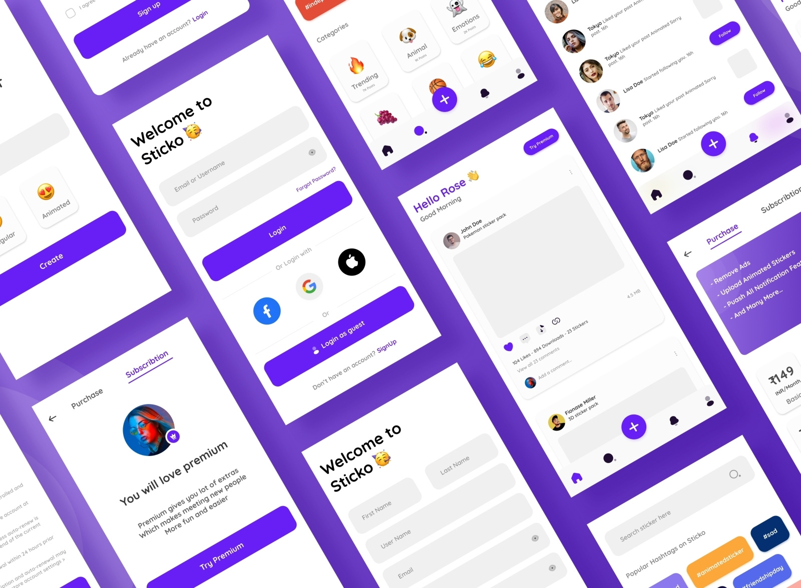 Sticko App UI Design by Jaydeep Tarsariya on Dribbble