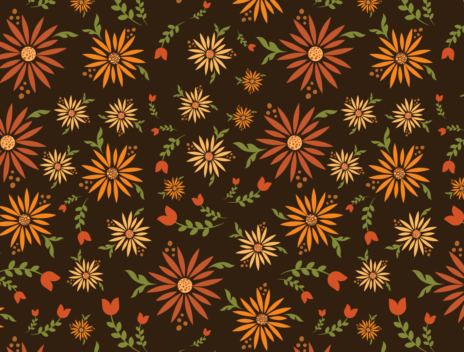 Modern Retro Floral Pattern Design by Heather McCoy on Dribbble