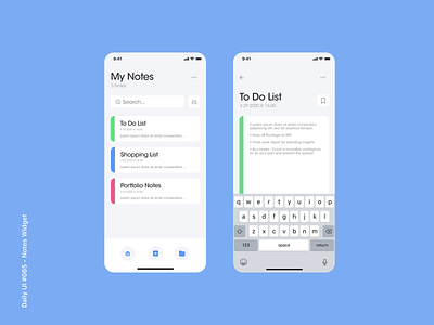 UI #65 - Notes Widget by Kelvin Khoa Nguyen on Dribbble