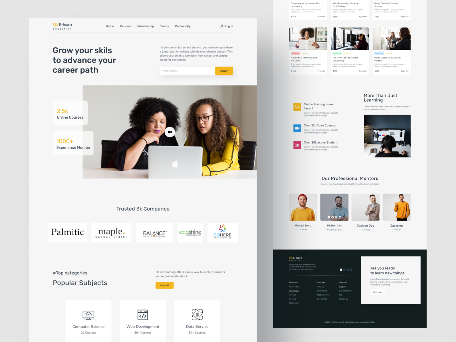 E-learn Education Landing Page by Shuvo on Dribbble