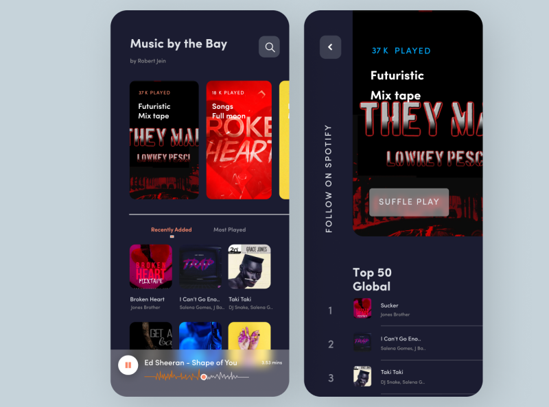 Music App by Bobby on Dribbble