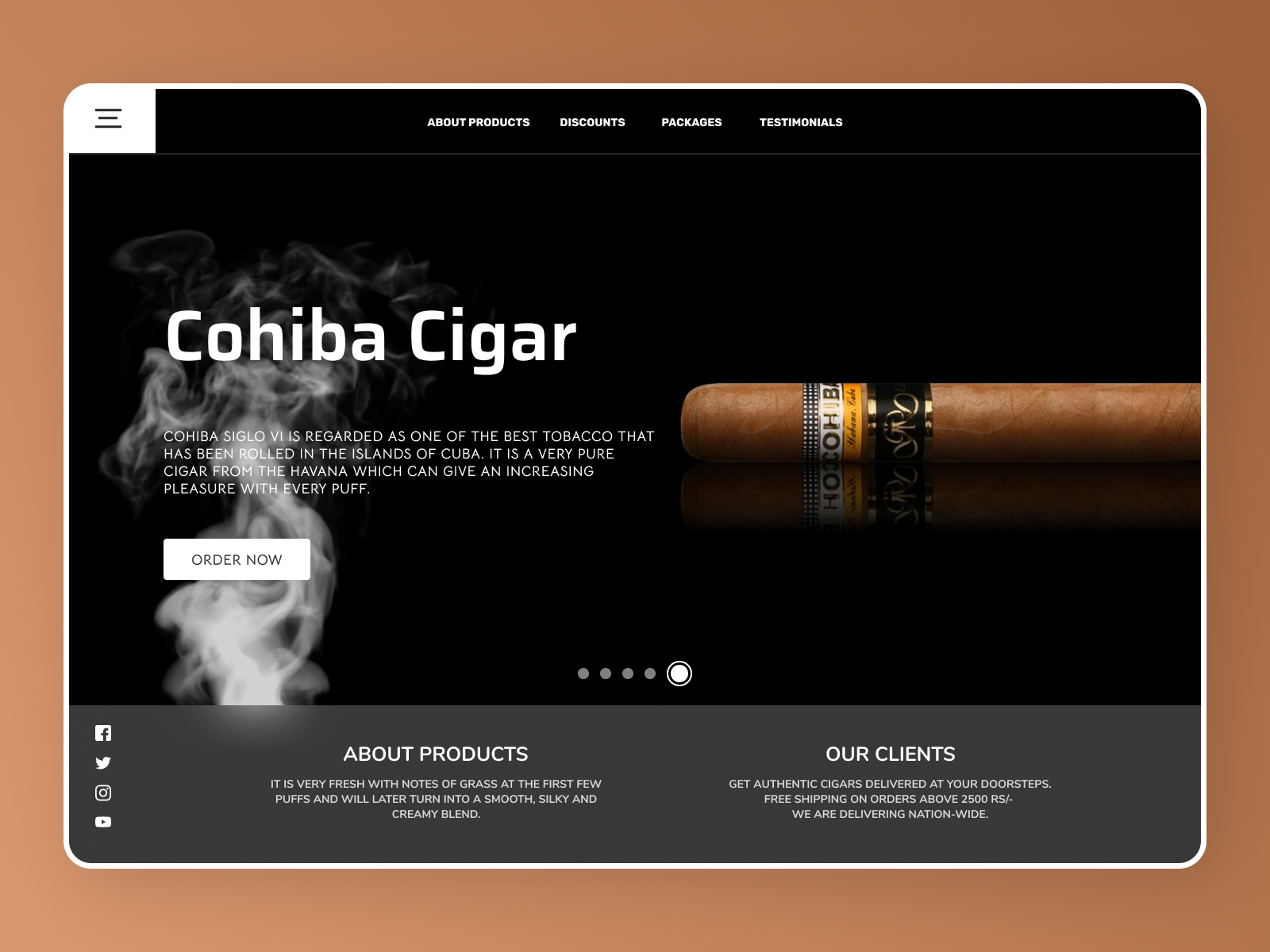 Cigar Landing Page by Bobby on Dribbble