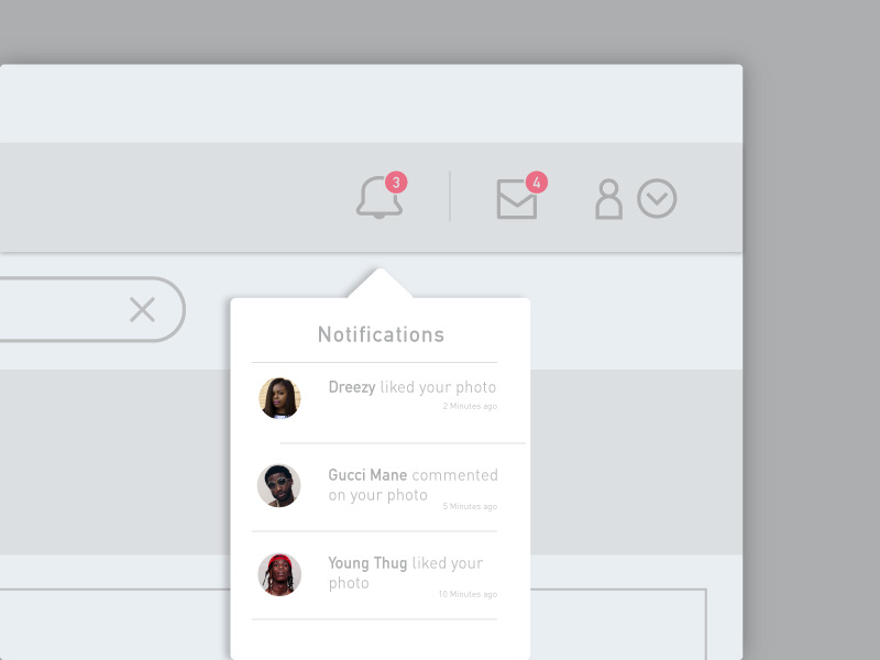 Notifications by Brock Honma on Dribbble