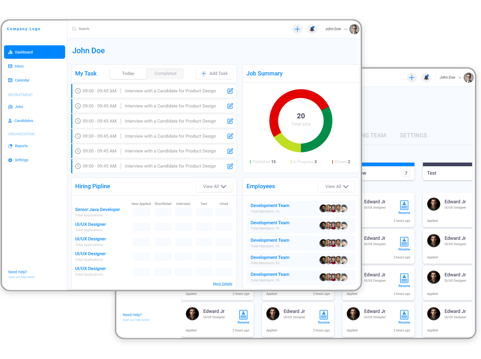 Hr Dashboard by Bilal khalid on Dribbble