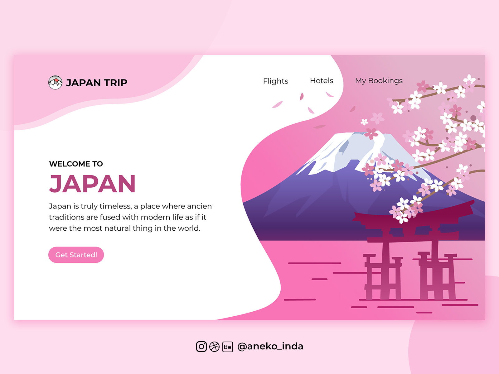 UI Design | Japan Trip Website by Aneko Inda on Dribbble